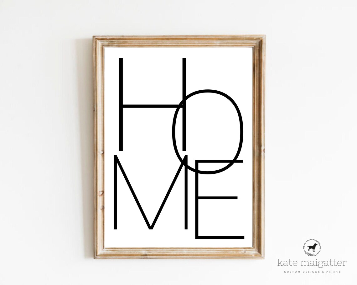 Home Sign Home Print Home Word Printable Home Typography | Etsy