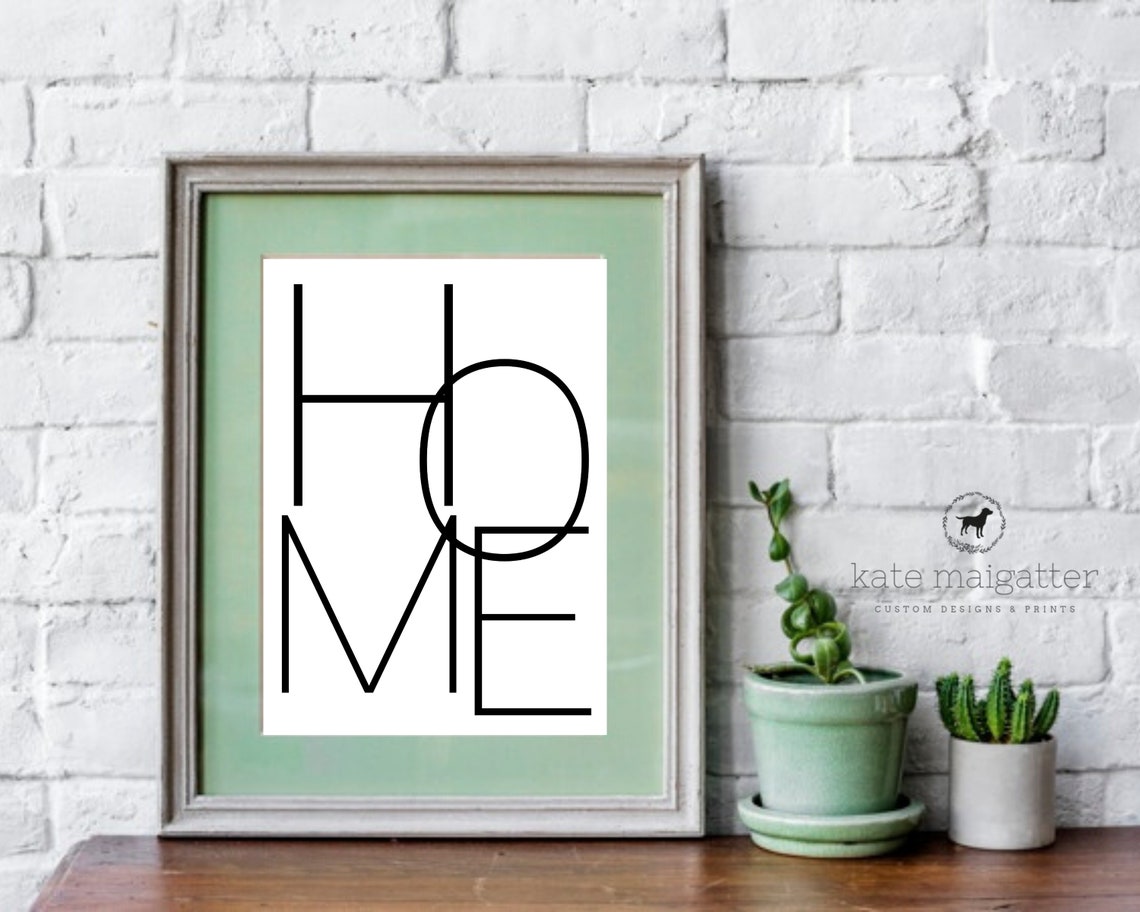 Home Sign Home Print Home Word Printable Home Typography | Etsy
