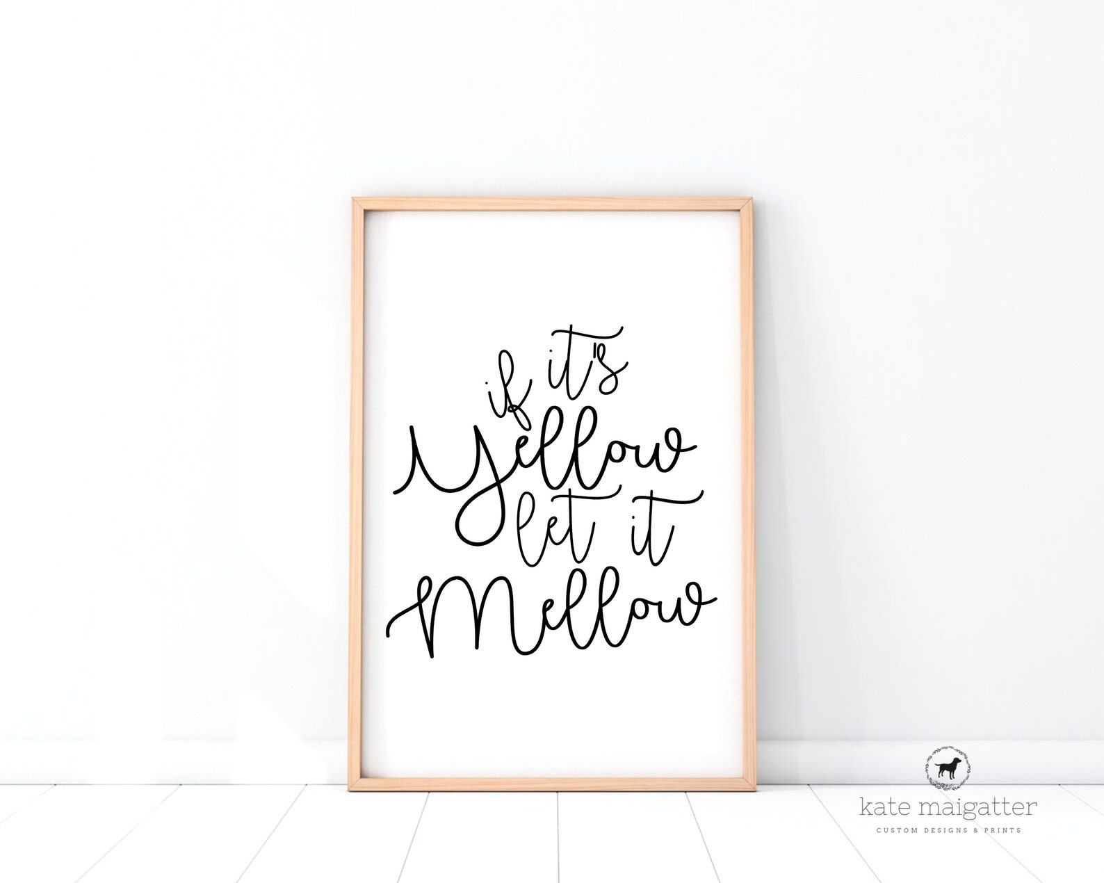 If It's Yellow Let It Mellow Funny Bathroom Print Toilet - Etsy