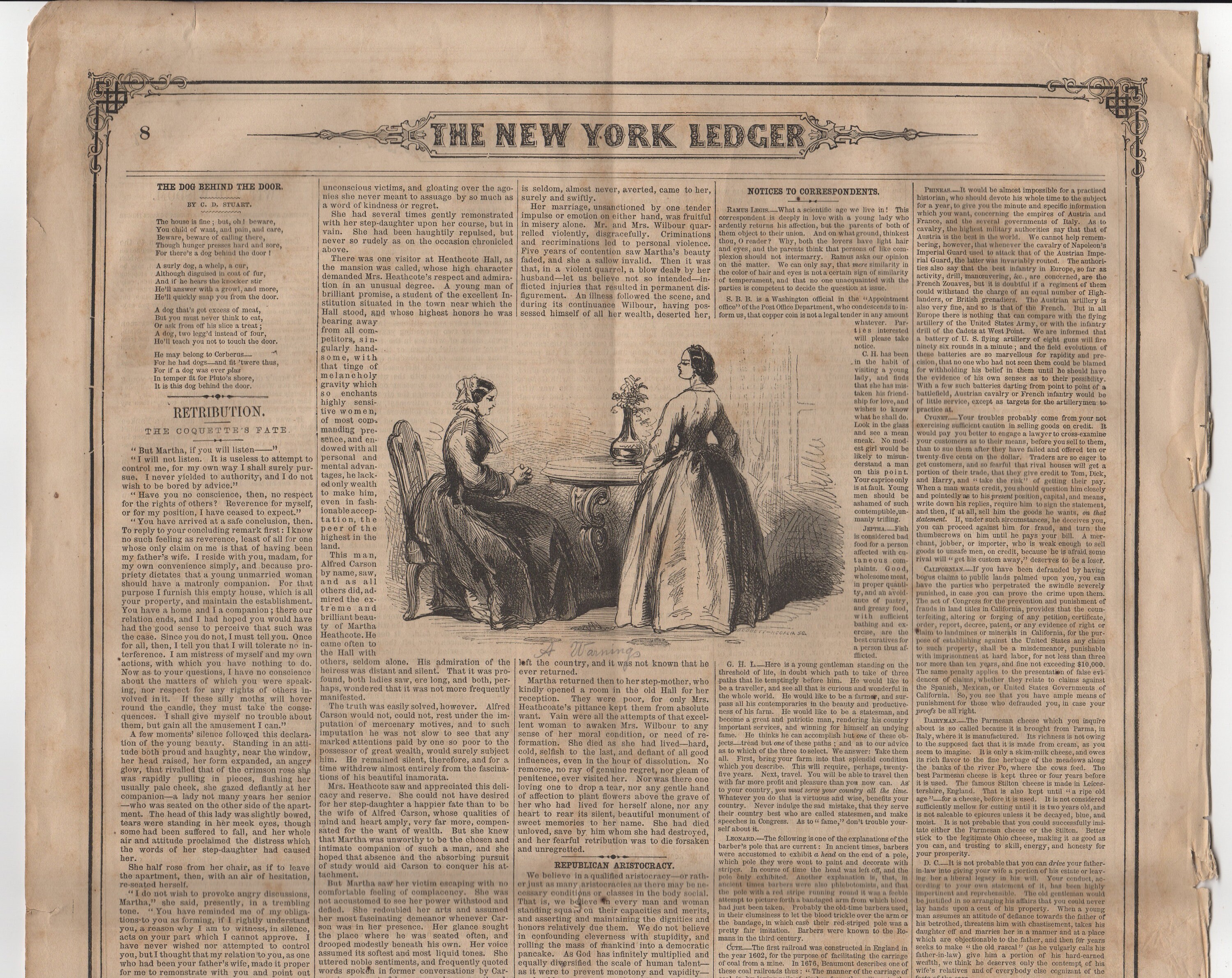 1859 the New York Ledger Newspaper - Etsy