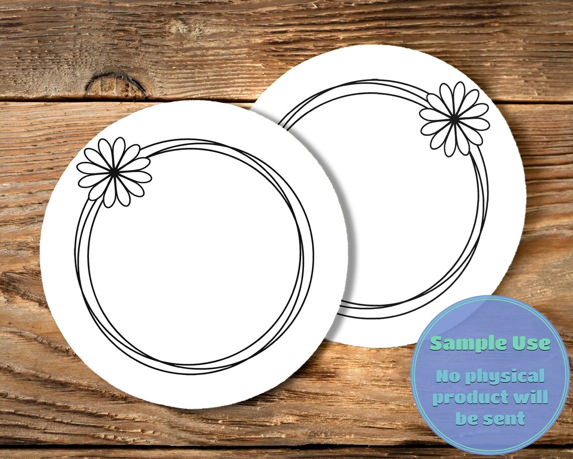 Daisy Circle Flower Border SVG Digital Cutting Files for | Etsy