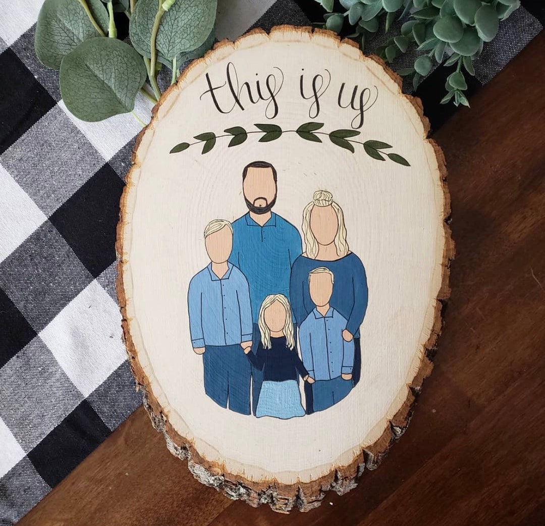 Custom Family Handpainted Wood Cookie - Etsy