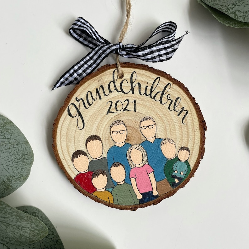 Custom Family Handpainted Portrait Ornament Grandparents ...