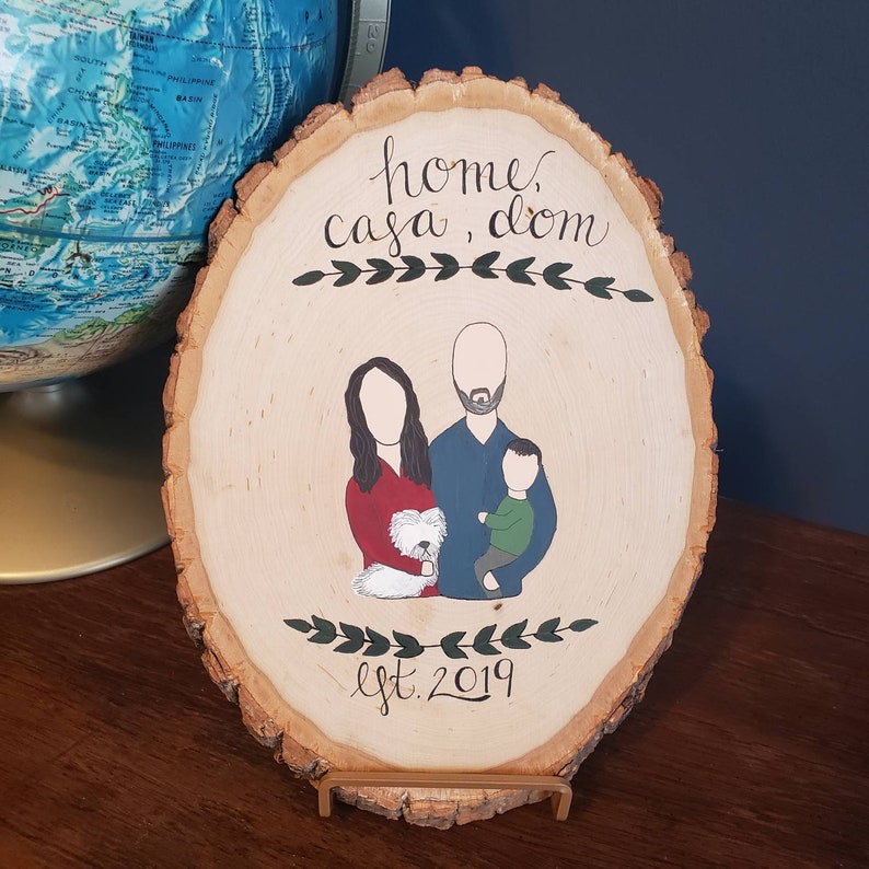 Custom Family Handpainted Wood Cookie - Etsy