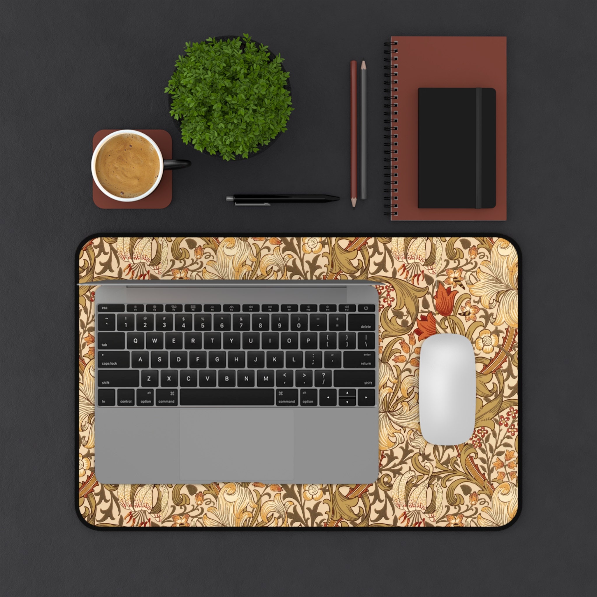 William Morris Golden Lily Desk Mat, Botanical Mouse Pad, Desk Mat ...