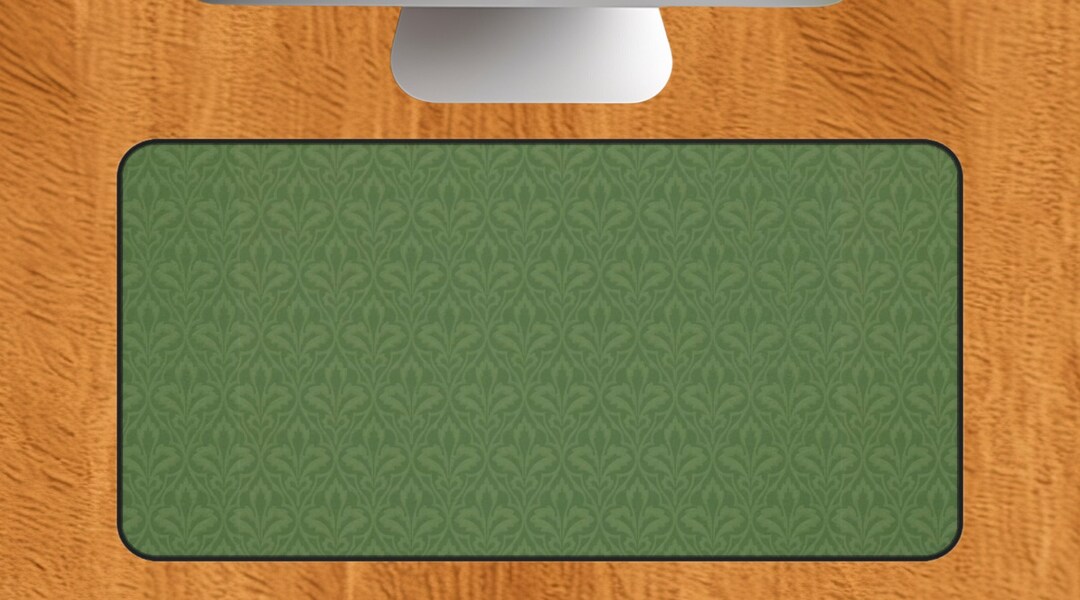 William Morris Decor Forest Green Desk Mat, Botanical Mouse Pad, Desk ...
