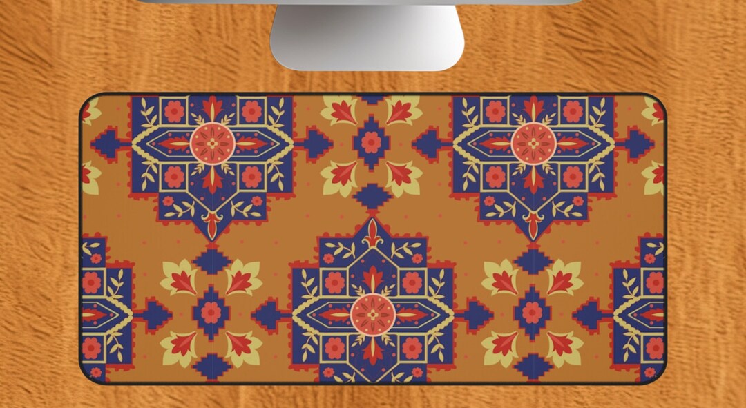 Persian Floral Desk Mat, Botanical Mouse Pad, Desk Mat Aesthetic ...