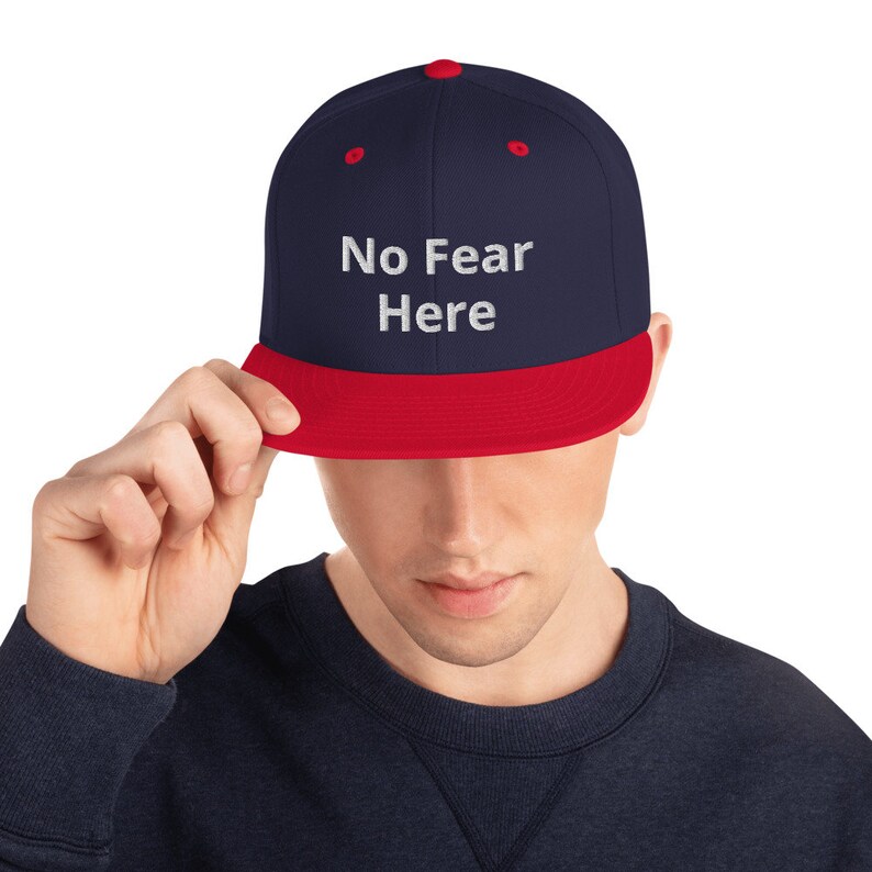 No Fear Here Embroidered Snapback Hat - Etsy