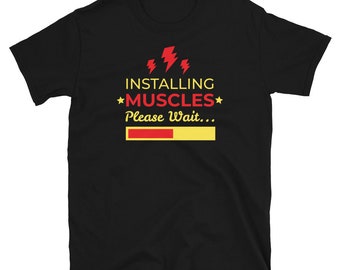 Installing Muscles T-shirt - Etsy