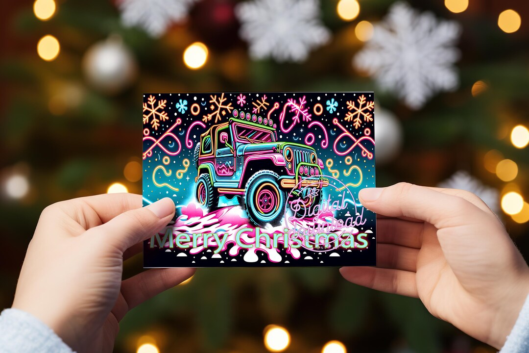 Off Road Christmas Card: Jeep Holiday Design (printable PNG) - Etsy