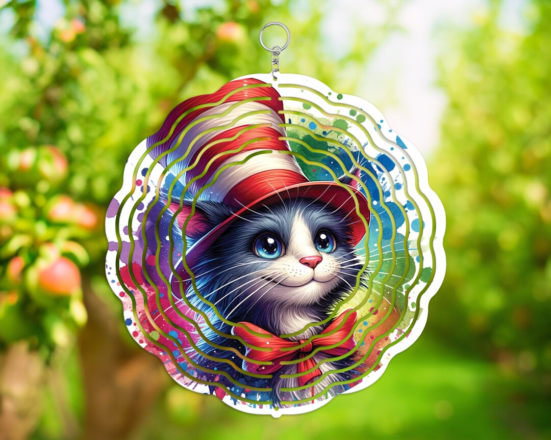 Cat in the Hat Wind Spinner Sublimation Design (PNG) - Etsy