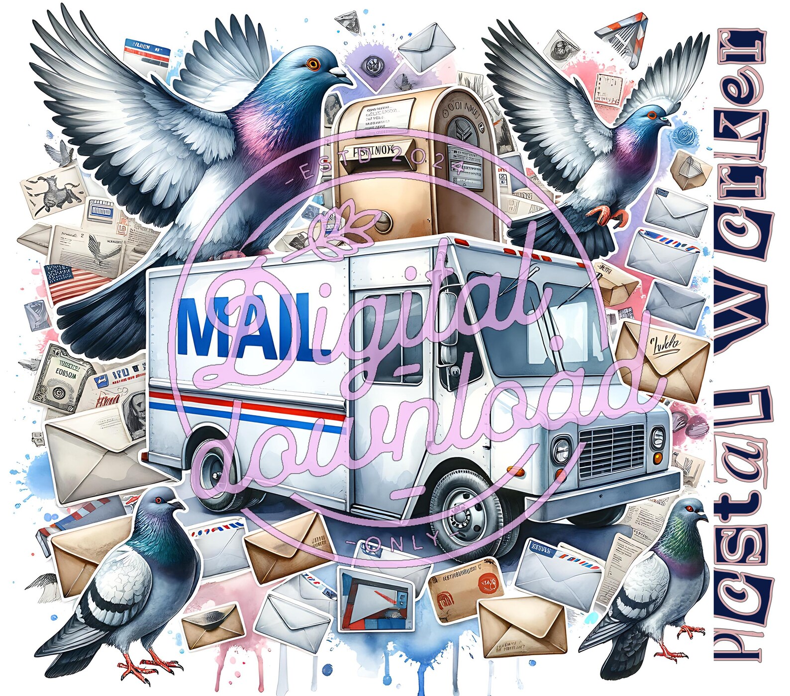 Mail Carrier Tumbler Wrap: Postal Worker Design (digital Download) - Etsy