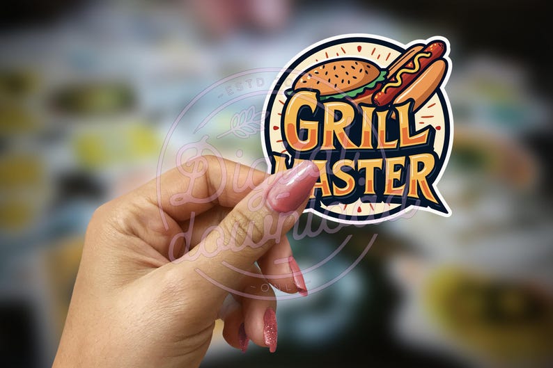 Printable Sticker, Grill Master Clipart, Bbq Sublimation Designs, Grill ...