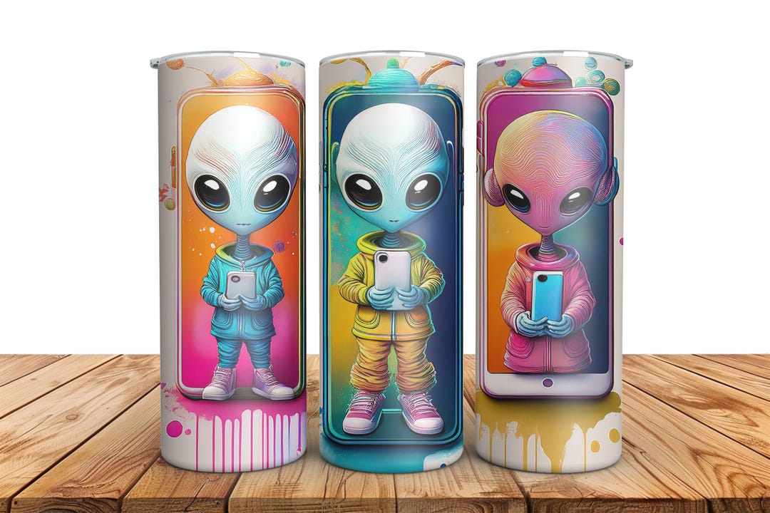 Alien Tumbler 20 Ounce Tumbler Wrap Design Sublimation Alien Digital ...