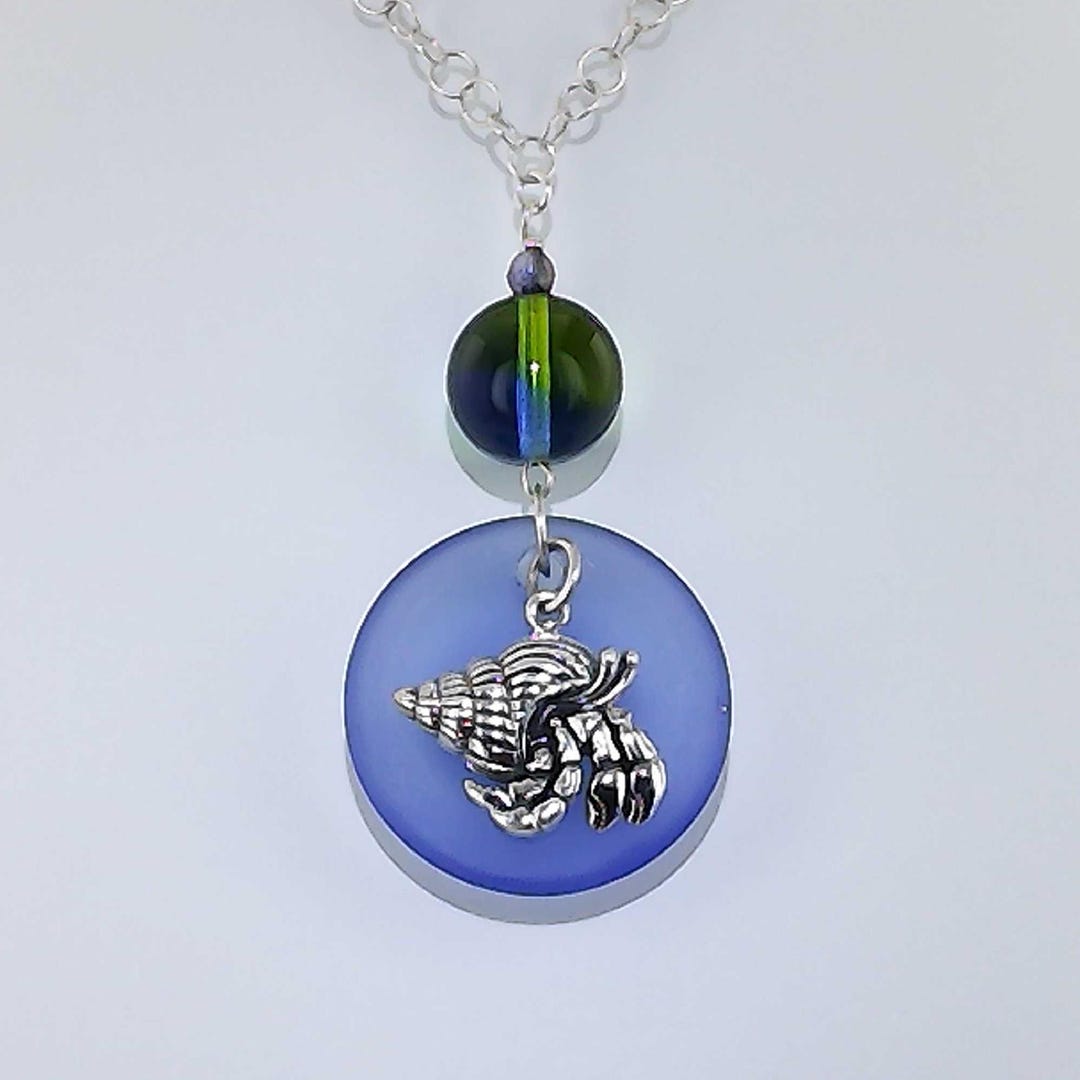 Vintage-inspired Beach Necklace: Removable Hermit Crab Pendant With ...