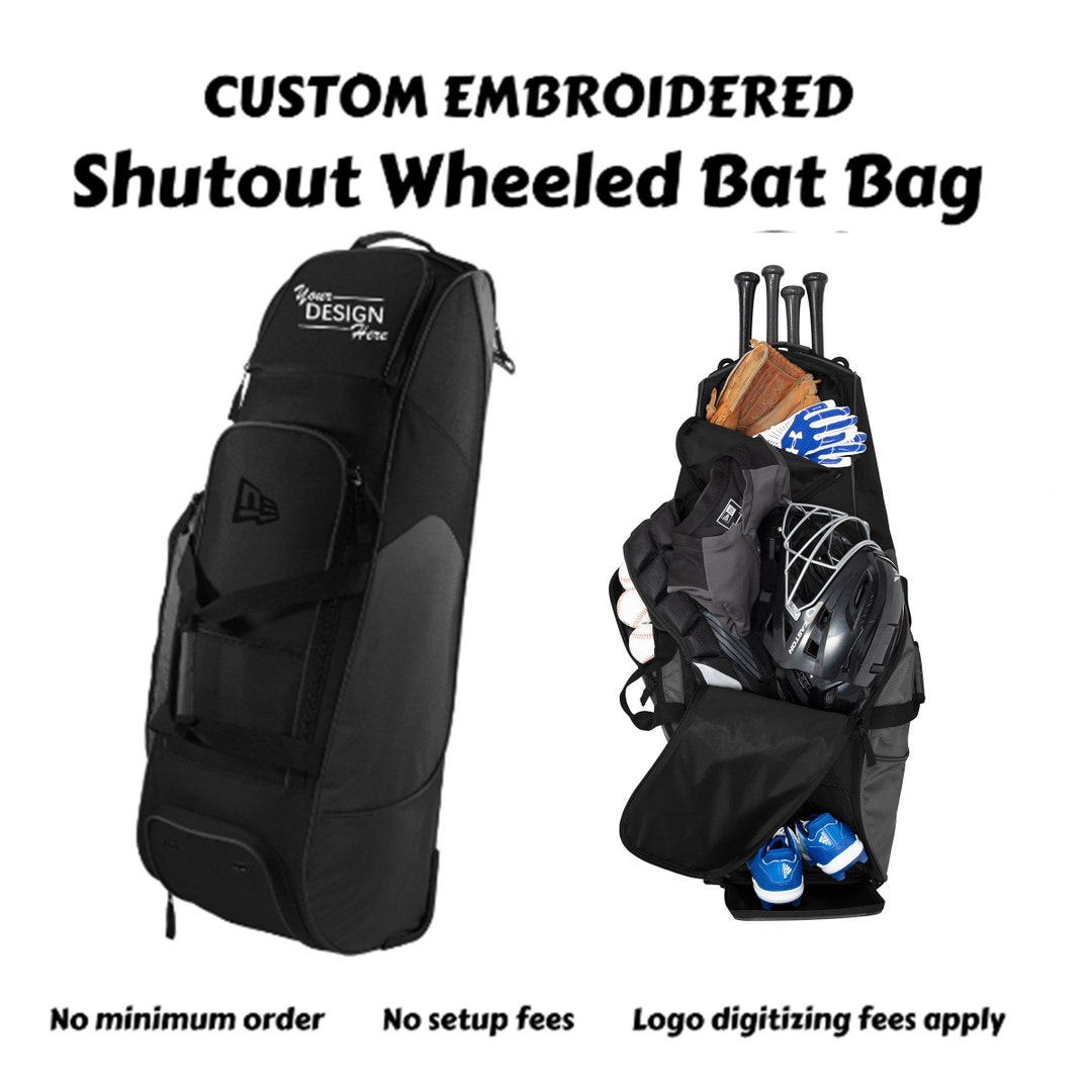 Custom New Era ® Shutout Wheeled Bat Bag, Embroidered Text/logo. Custom ...
