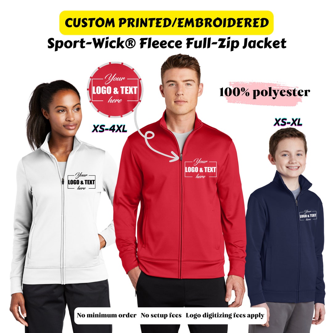 Customized Sport-tek Fleece Full-zip Jacket, Custom Sports Jacket ...