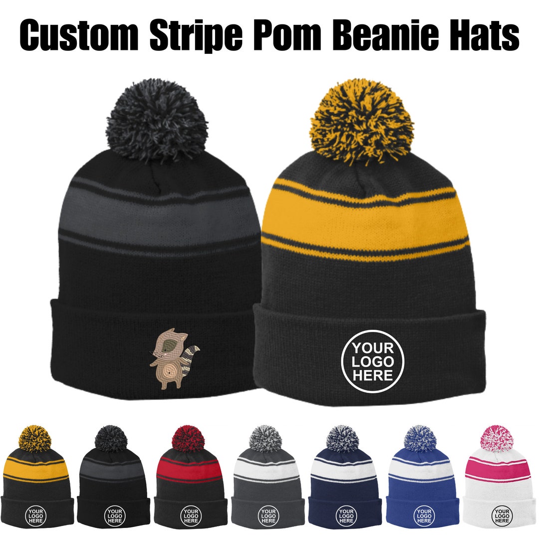 Custom Embroidered Beanie, Embroidery Text Only. Knitted Winter Hat ...
