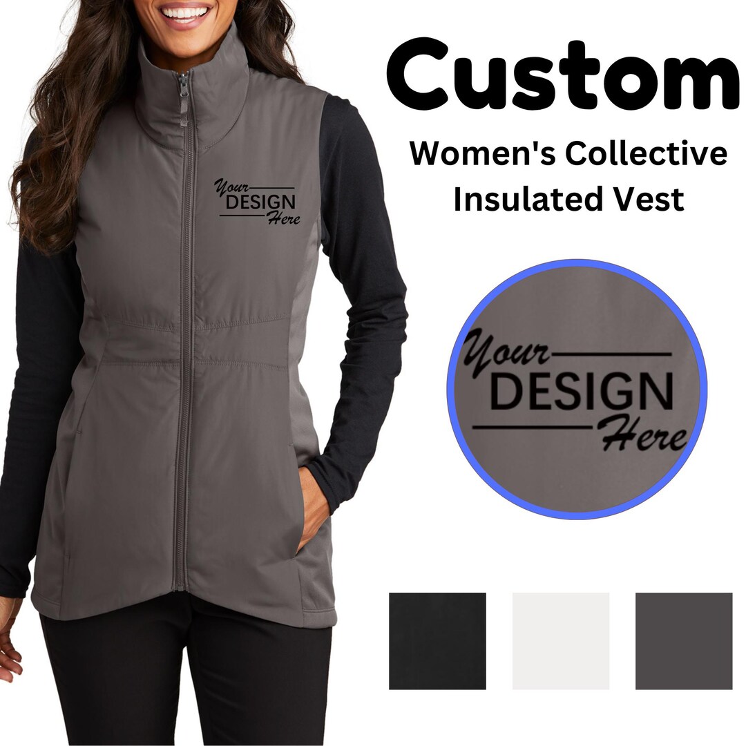 Custom Women's Collective Insulated Vest， Custom Embroidered Ladies ...