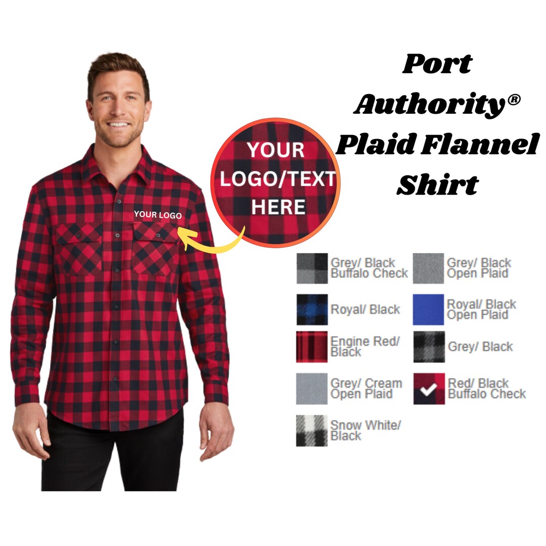 Custom Plaid Flannel Shirt, Custom Flannel Shirts, Monogram Shirts ...