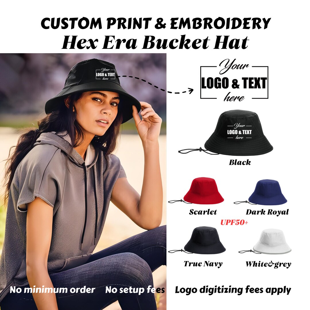 Custom New Era ® Hex Era Bucket Hat. Custom Logo. Unique Design. Custom ...