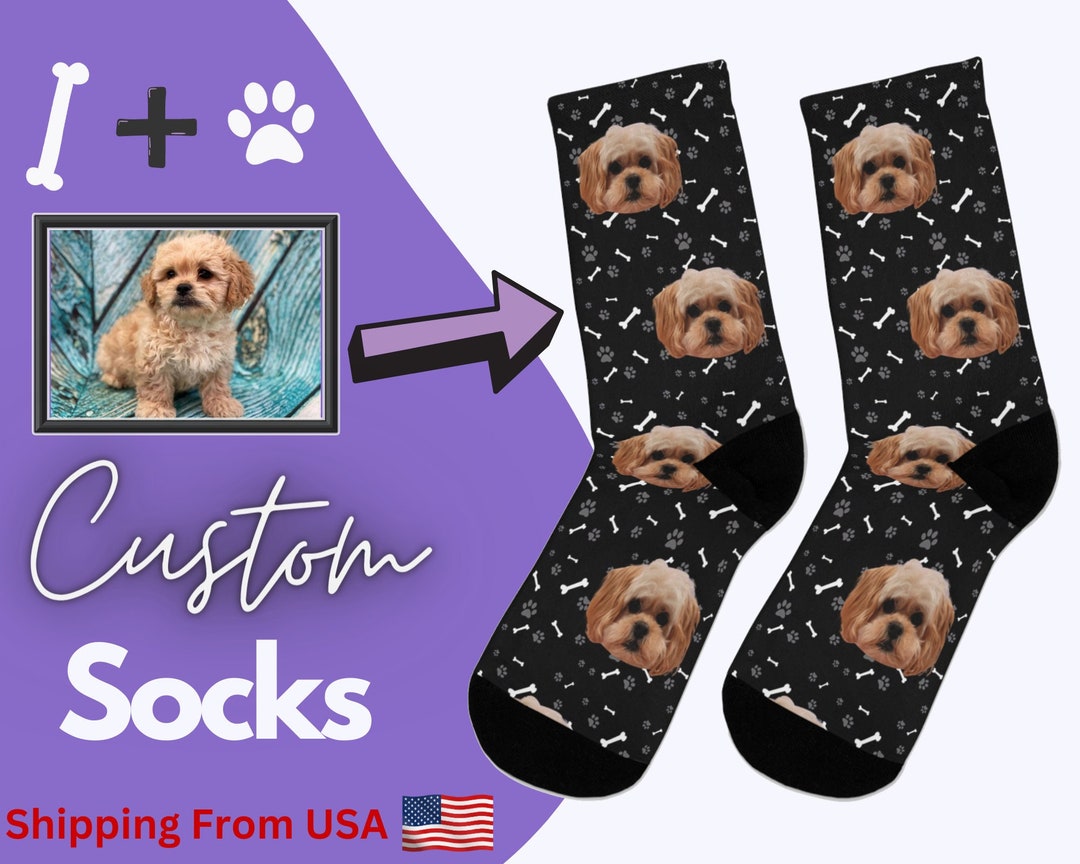 Custom Dog Socks, Put Your Cute Dog on Socks, Custom Photo Socks, Dog ...