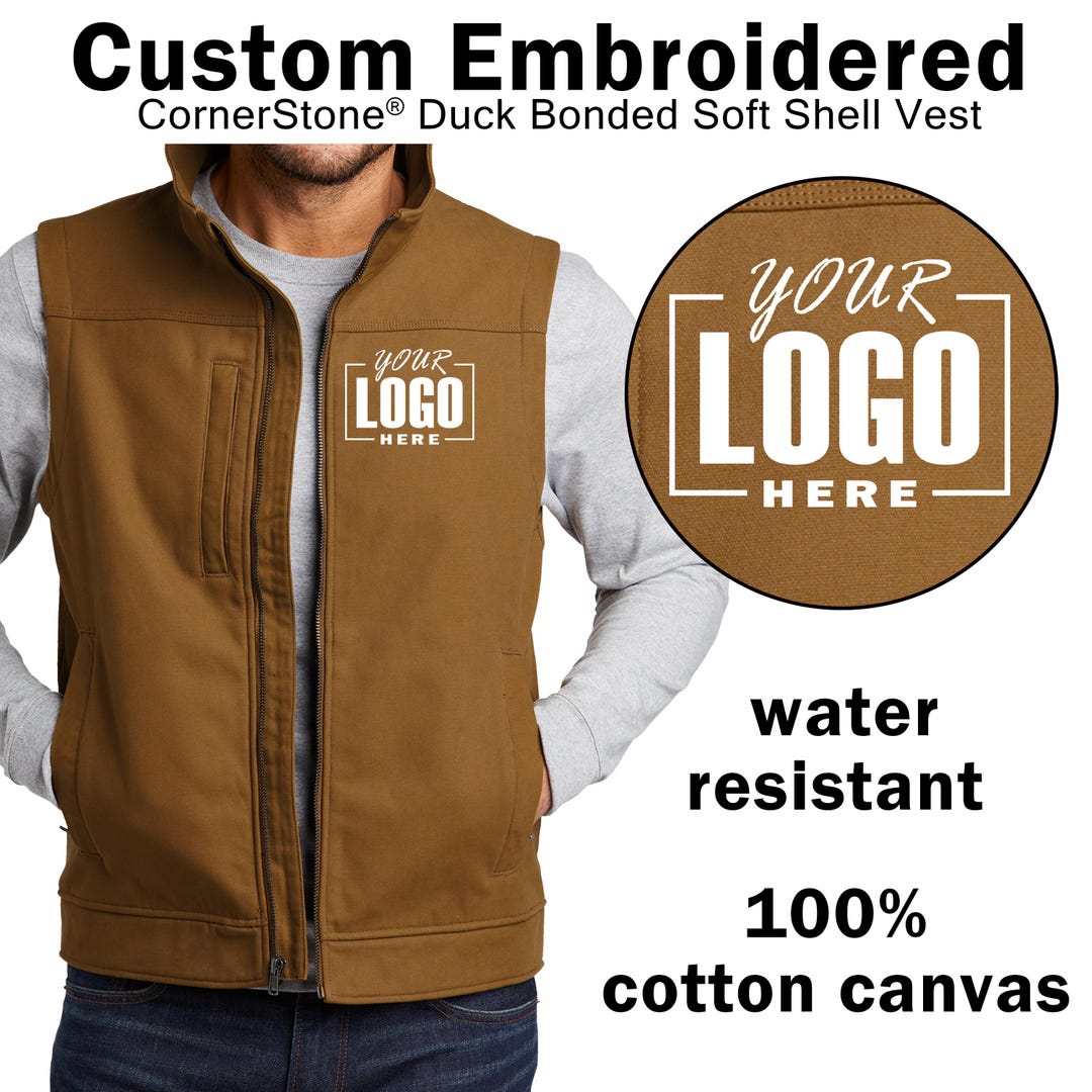Monogrammed Vest | Custom Cornerstone® Duck Soft Shell Vest With ...