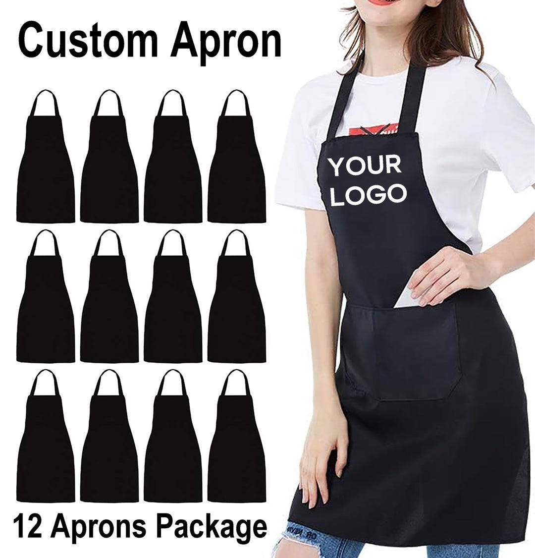 Custom Printed Apron, 12 Pack Bib Apron, Custom Apron With Logo ...
