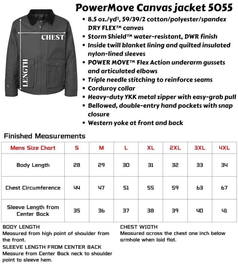 Customized Canvas Jacket, Custom Embroidered Work Jacket, Water ...
