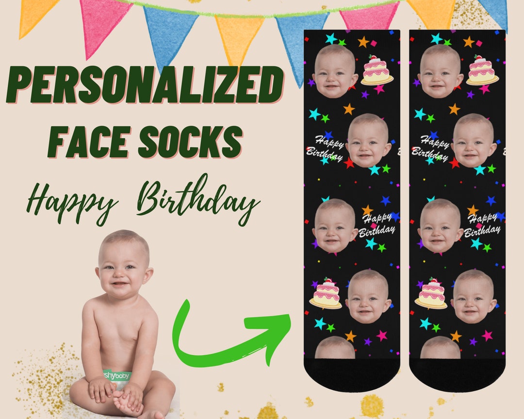 Custom Birthday Face Socks, Custom Photo Socks, Birthday Gift/present ...