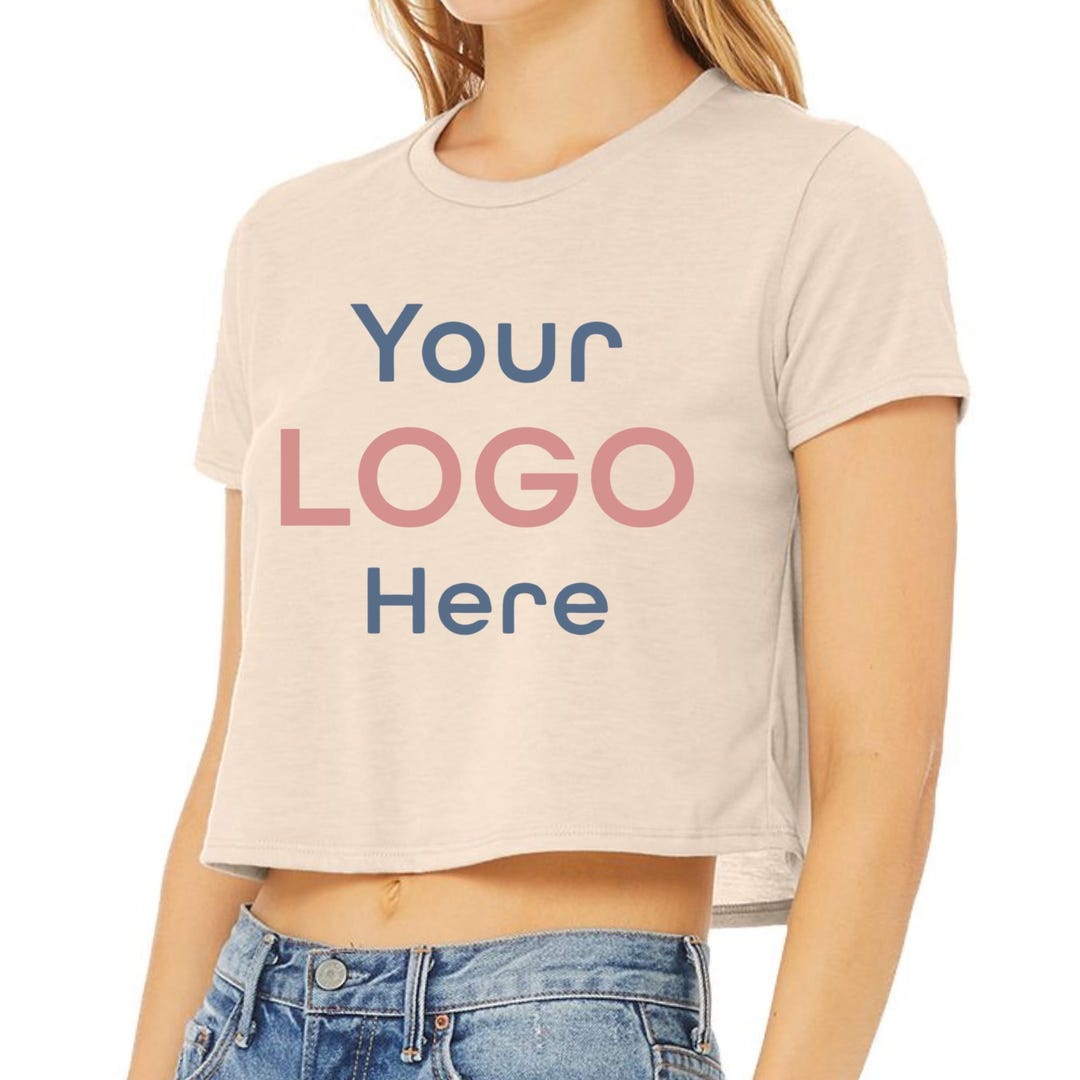 Women’s Flowy Crop Tee - Custom Text/design BELLA+CANVAS Flowy Tee ...