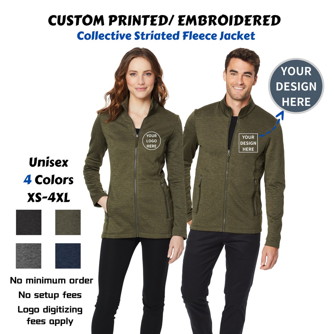 Personalized Custom Port Authority Collective Striated Fleece Jacket ...