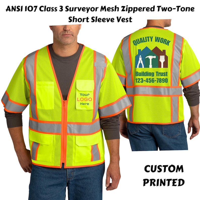 Custom Cornerstone® Vest. Custom Vest, Custom Work Vest, Custom Safety ...