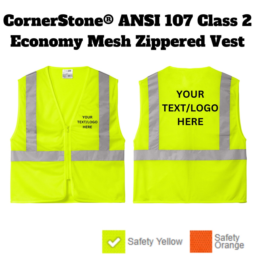 Custom Cornerstone Mesh Vest, High Visibility, Personalized Safety Vest ...