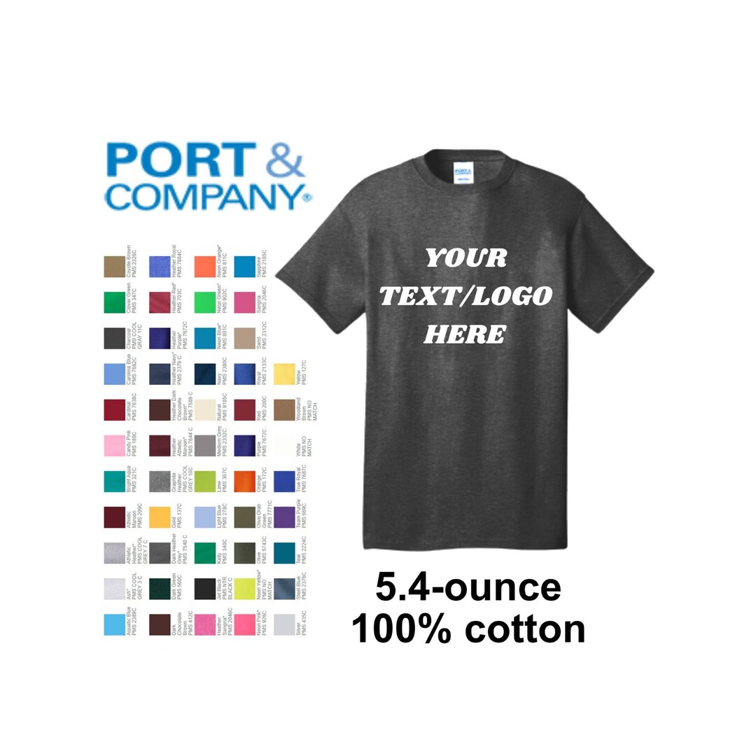 Custom Core Cotton Tee, Custom Text/logo/design, Team Shirts, Business ...