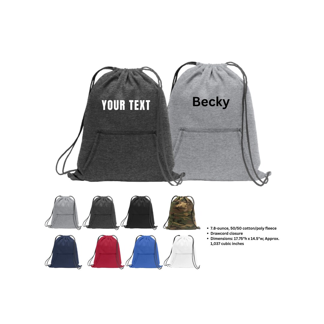 Personalized Cinch Pack, Custom Backpack, Customized Bag, Printed ...