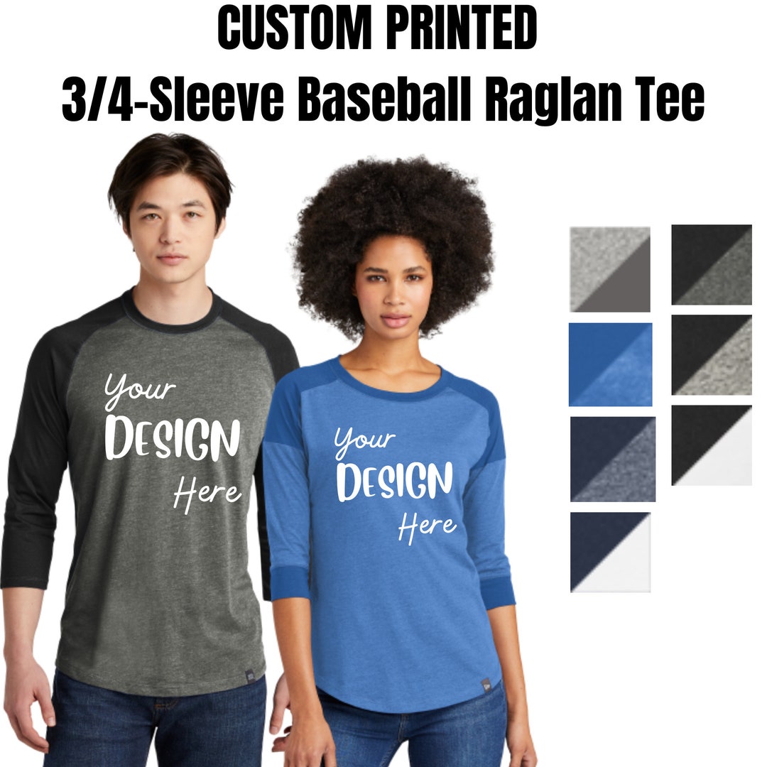 Custom Baseball T-shirtpersonalized Raglan T Shirt3/4 Sleeve - Etsy