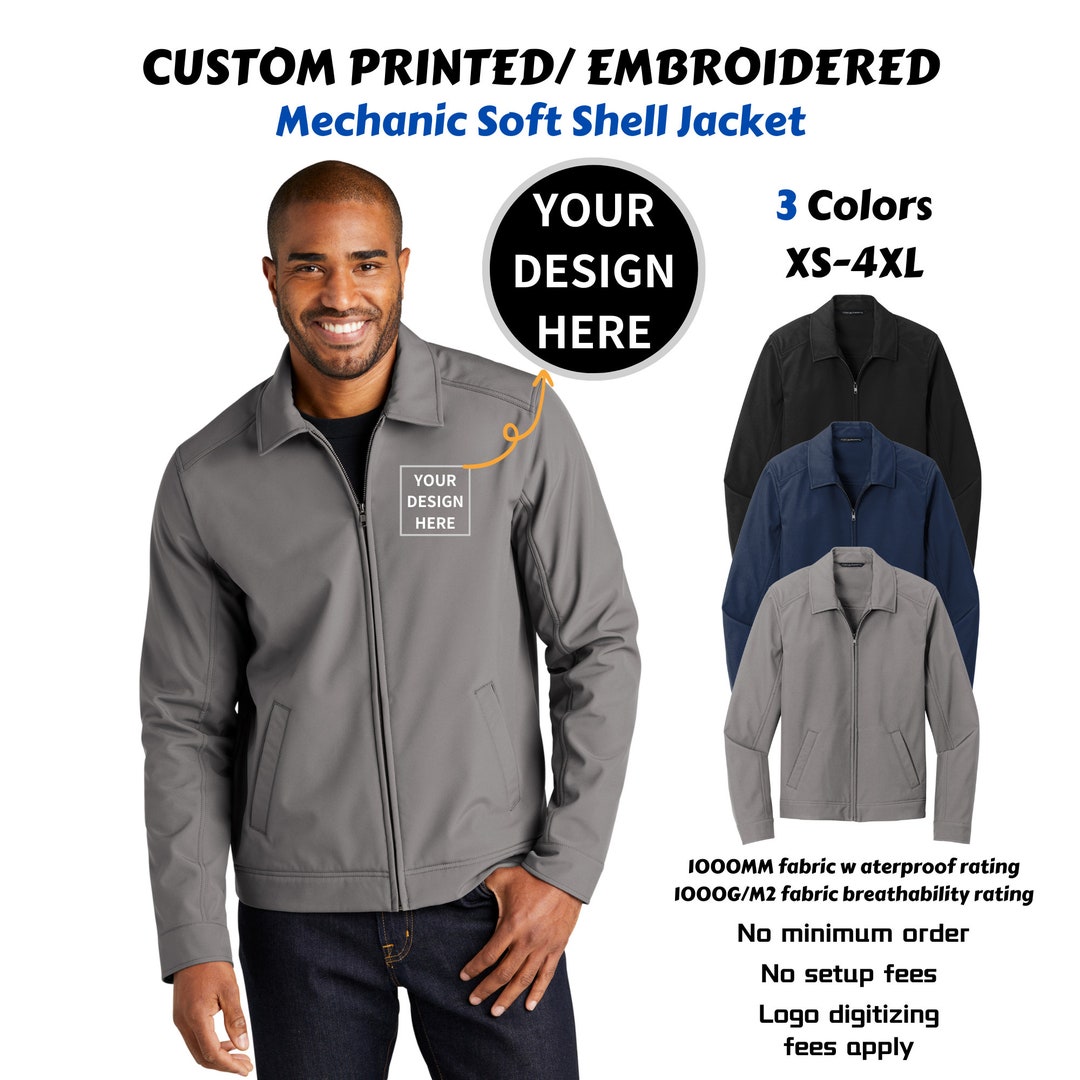 Personalized Port Authority® Mechanic Soft Shell Jacket - Customizable ...