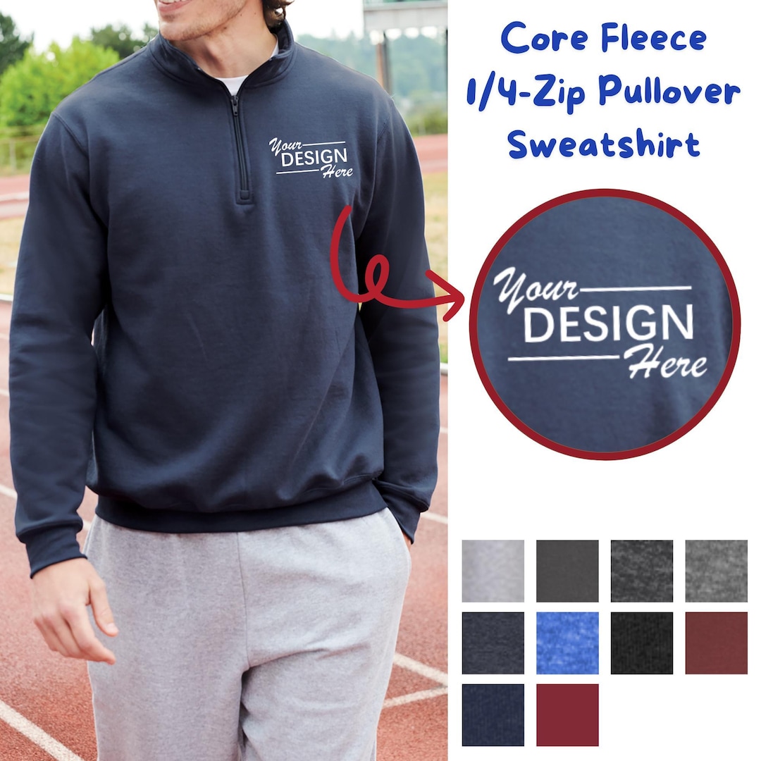 Custom Quarter Zip Fleece Sweatshirt - Personalized Monogram Jacket ...