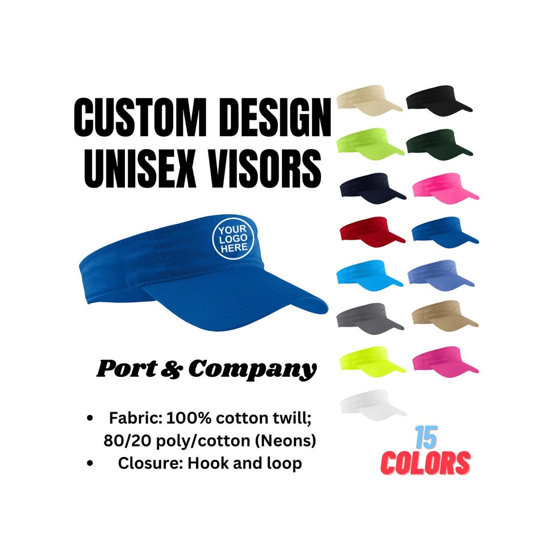 Custom Unisex Visor - Personalized Team Visor With Printed/embroidered ...