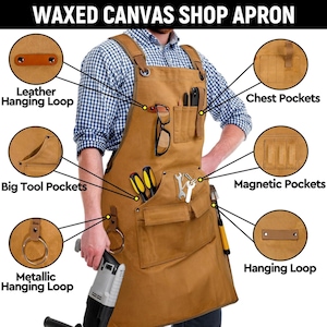Heavy Duty Work Tool Apron - Personalized Apron for Woodworking, Custom ...