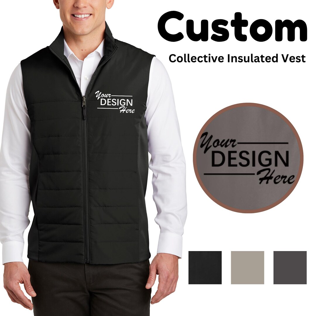 Custom Embroidered Men's Winter Vest, Personalized Logo Text J903 - Etsy