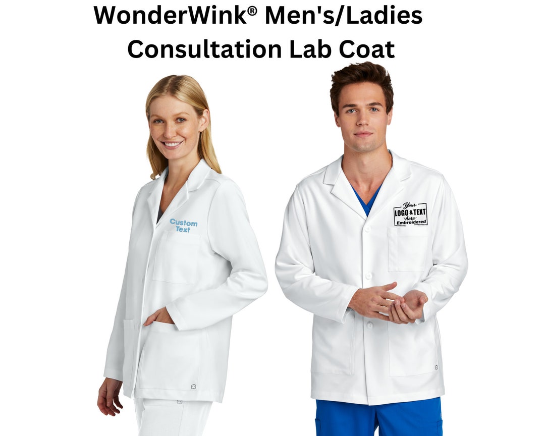 Wonderwink Mens/womens Consultation Lab Cost, Custom White Lab Coat ...