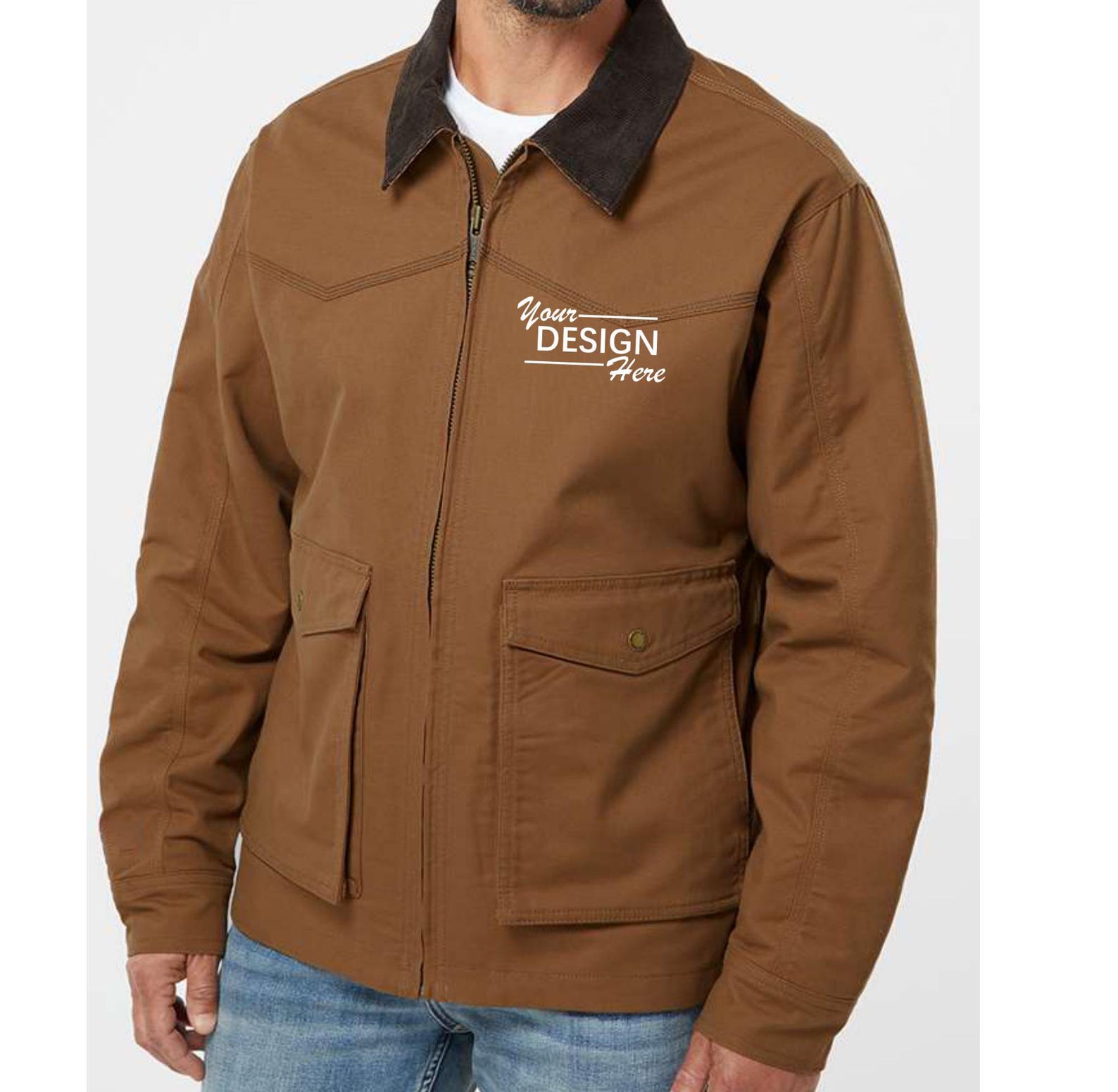 Customized Canvas Jacket, Custom Embroidered Work Jacket, Water ...