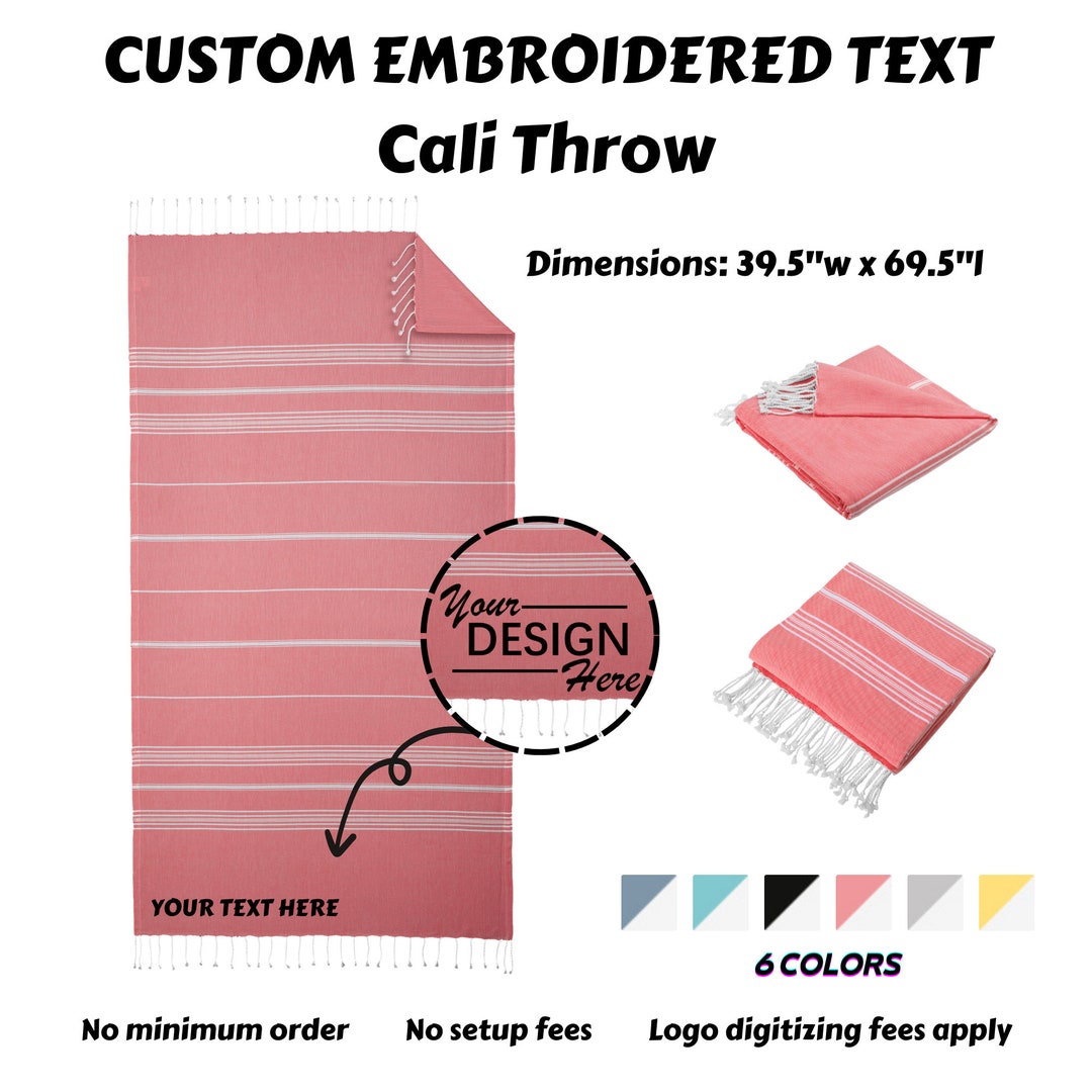 Custom Embroidered Cali Throw Scarf – Personalized Scarf With Your Text ...