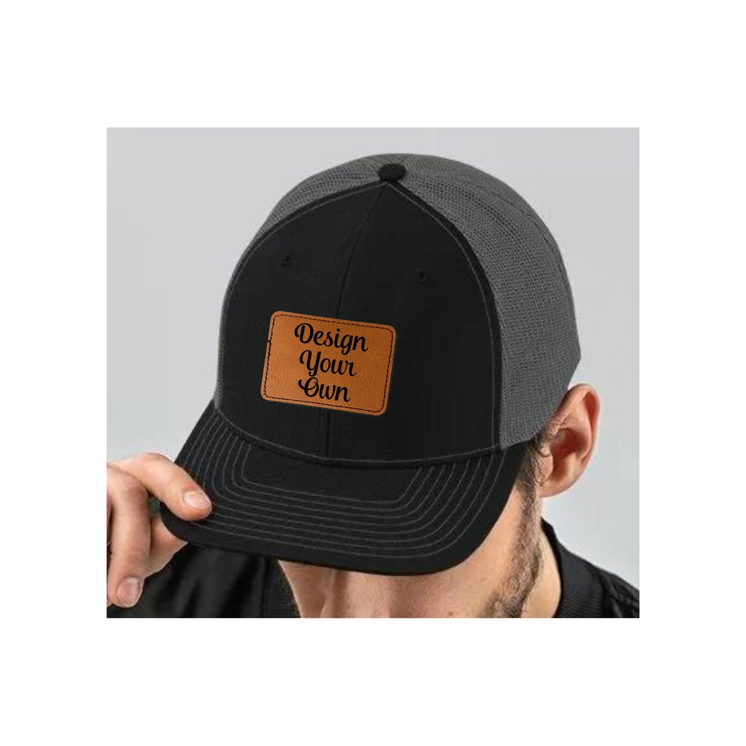 Custom Leather Patch Hats, Logo Hats, Laser Engraved Leather Patch ...