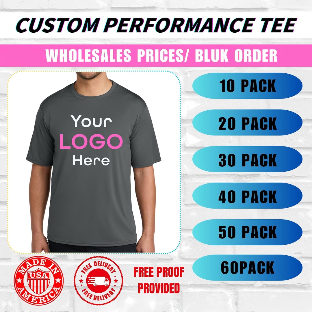 Custom Performance T-shirts Bulk Order | Custom Logo Dry-fit Tees for ...