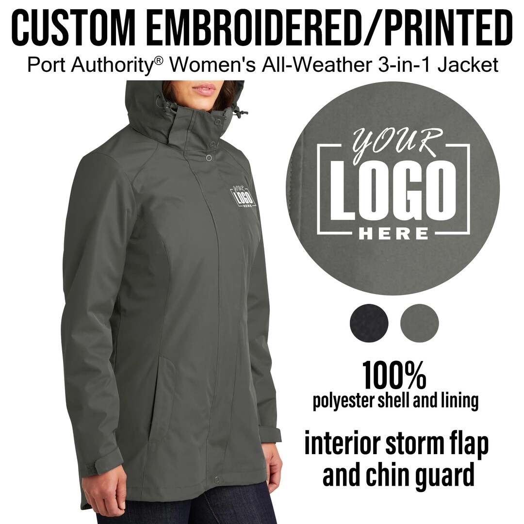 Custom Women's All-weather 3-in-1 Jacket, Embroidery Women's Jacket ...