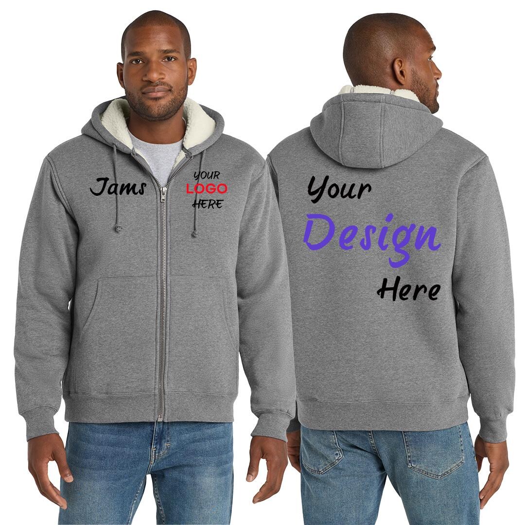 Custom Work Jacket, Your Business Logo Here, Embroidered Sherpa Lined ...