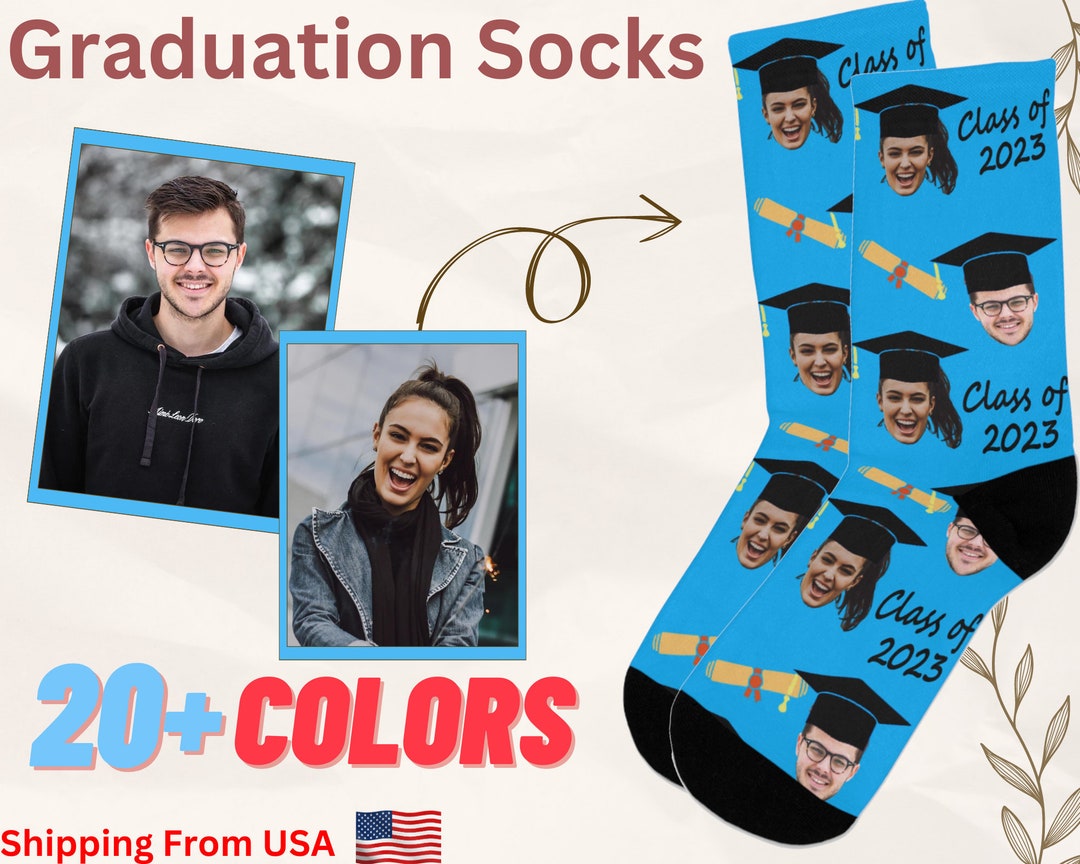 2023 Graduation Socks, Custom Photo Face Socks - Etsy